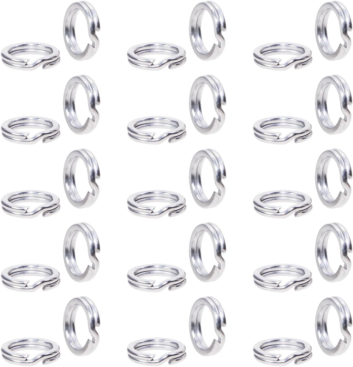 Amazon.com: Tupalizy 8x1mm Stainless Steel Small Flat Split Key Rings ...