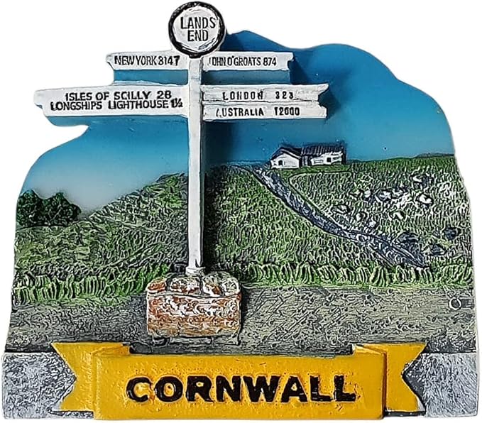 Thomas Benacci Cornwall Land's End Signpost Fridge Magnet - Distances ...