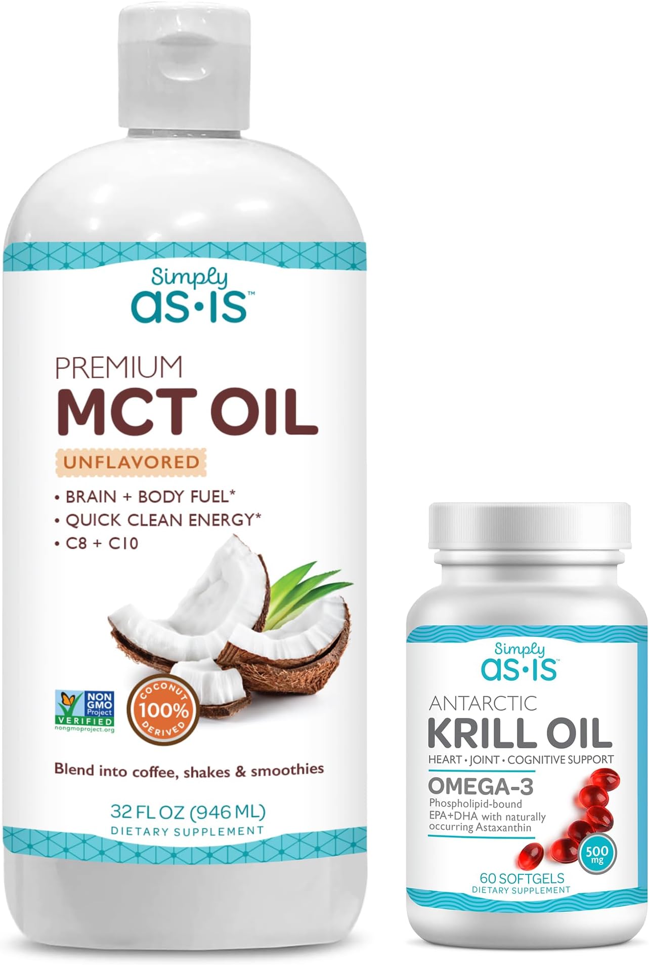 Amazon.com: AS-IS Simply Bundle of Premium MCT Oil C8 & C10 (32 fl oz ...