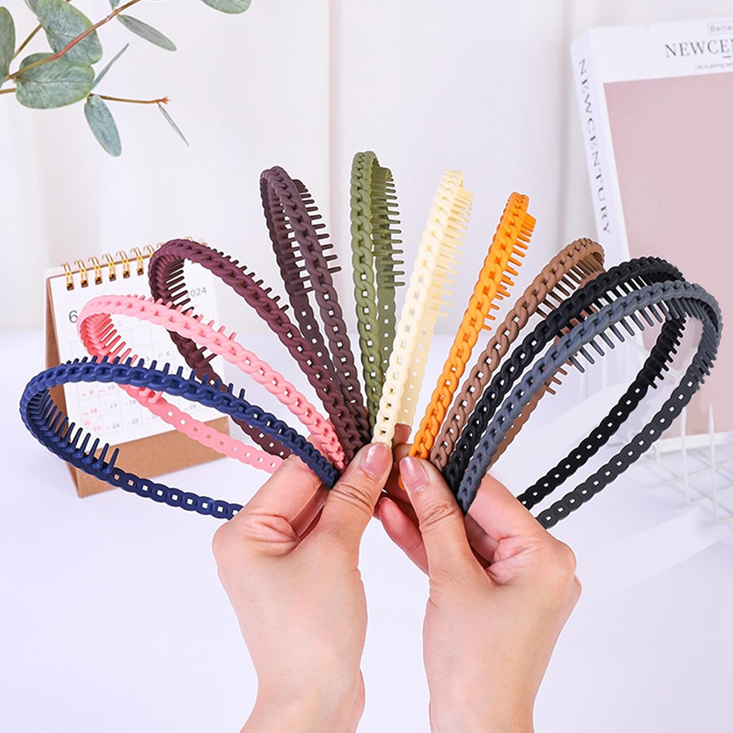 Amazon.com : YONOY 10 PCS Braided Thin Headbands for Women, Colorful ...