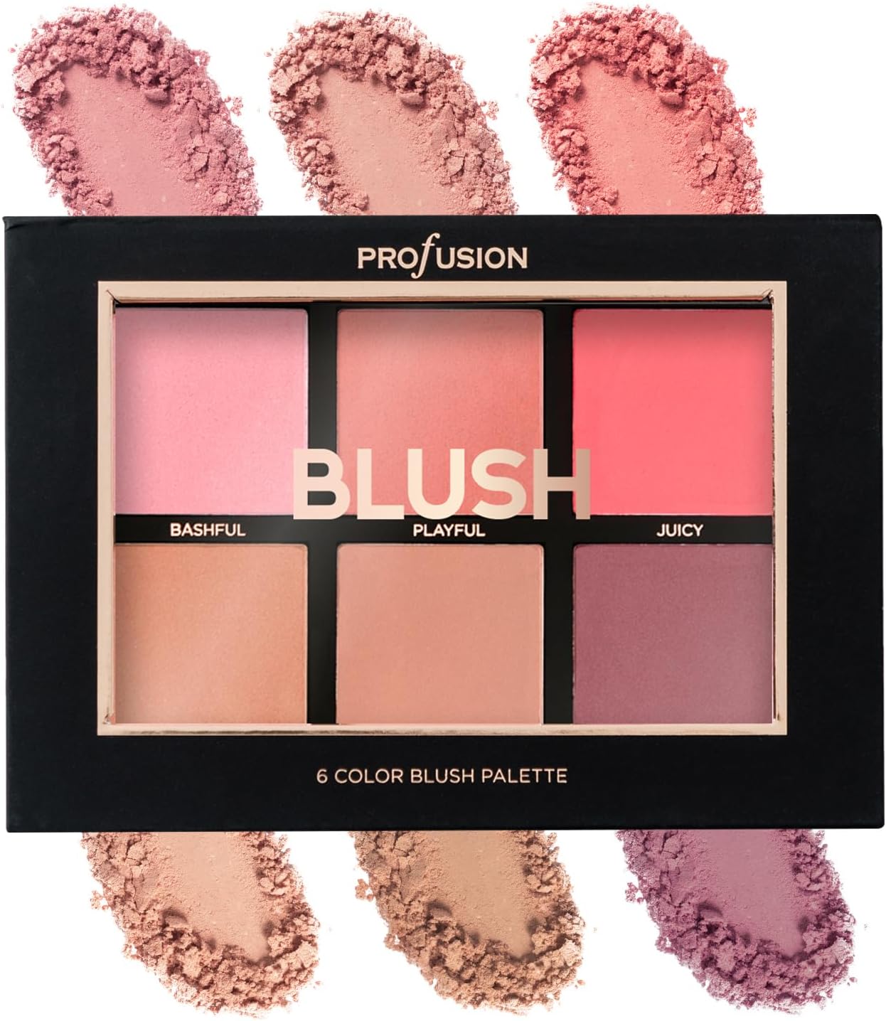 Amazon.com : 3 Color Matte Pink Blush Palette with Brush, Long Lasting ...