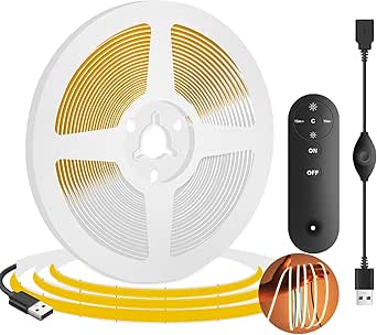 Amazon.com: MDee】USB 5mm 5V COB LED Strip Tape Dimmable Flexible Light with 320 LEDs/m, Ideal ...