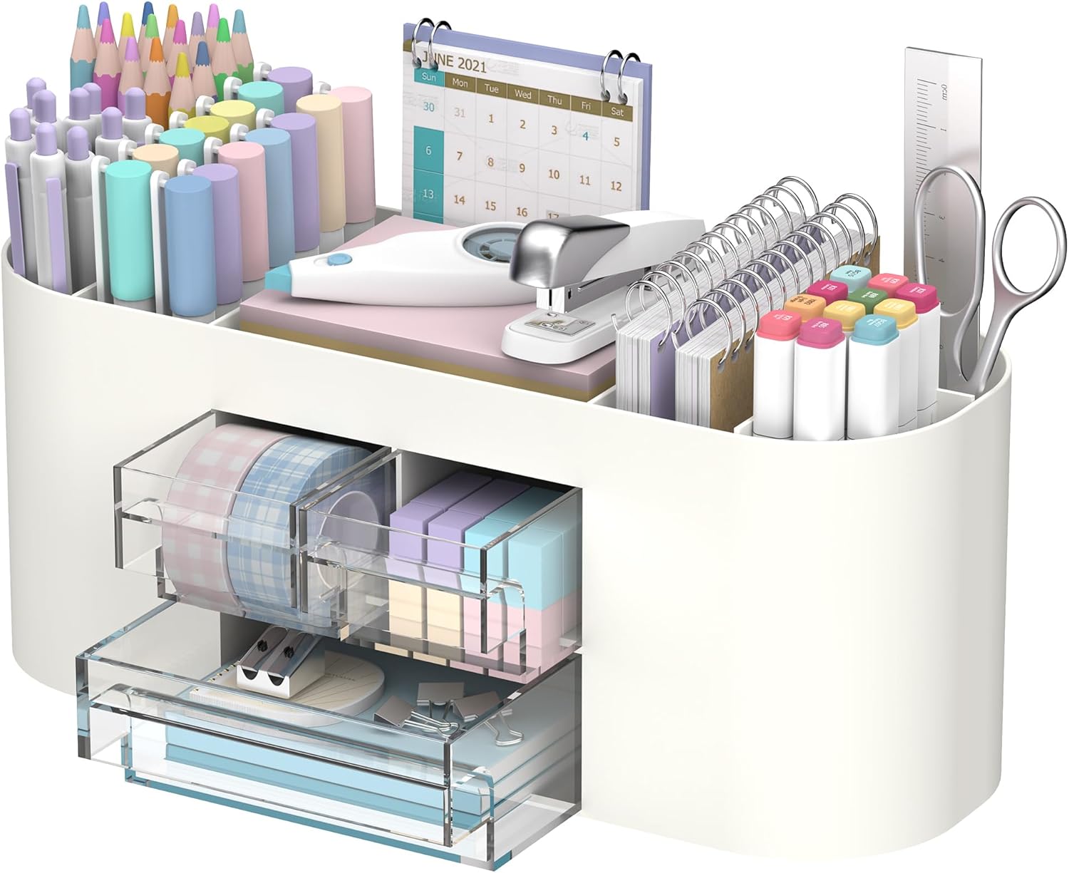 Amazon.com: DRQ Desk Organizer with Pencil Pen Holder, 10-Compartment ...