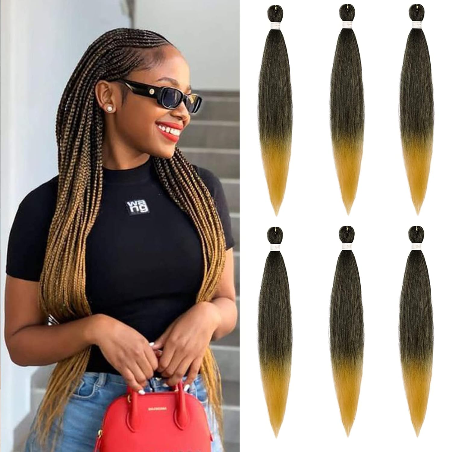 Amazon.com : Pre-Stretched Braiding Hair 30 Inch 6 Packs Long Hair For ...