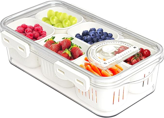 Amazon.com: MineSign Divided Food Serving Tray with Lids Stackable ...
