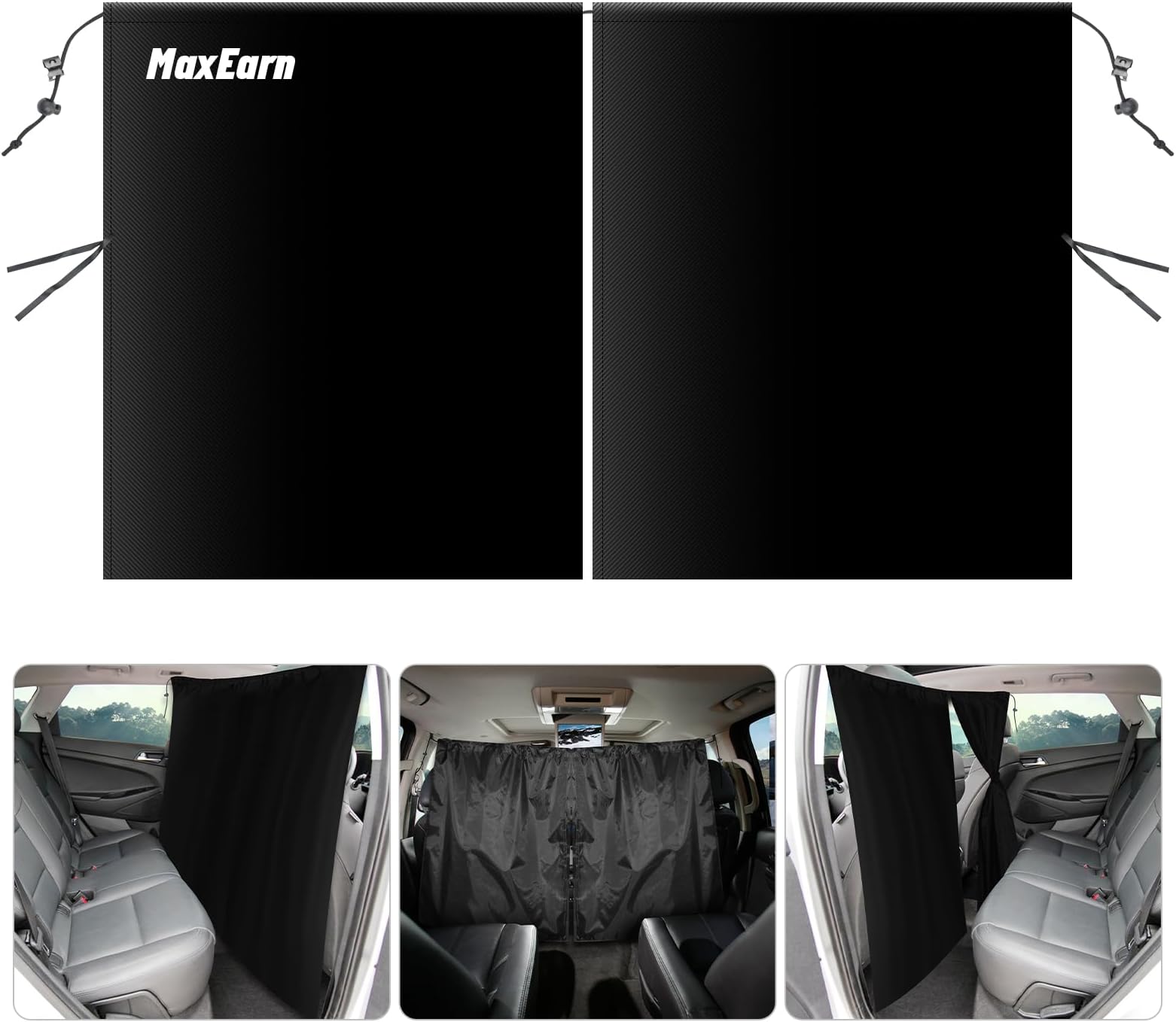 MaxEarn 2pcs Car Divider Privacy Curtains 27.6 x 31.5", Upgrade ...