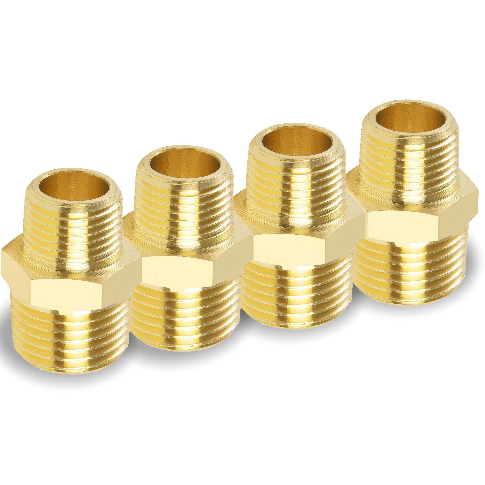 Amazon.com: Quirkmyn 4pcs 3/4" NPT x 1/2" NPT Brass Nipple, 3/4 to 1/2 ...