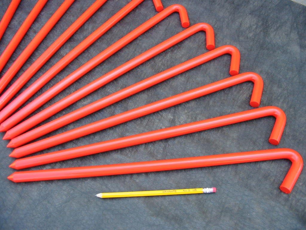 Amazon.com: A 24 Pack of Steel Hook Stakes...18" long Coated with ...