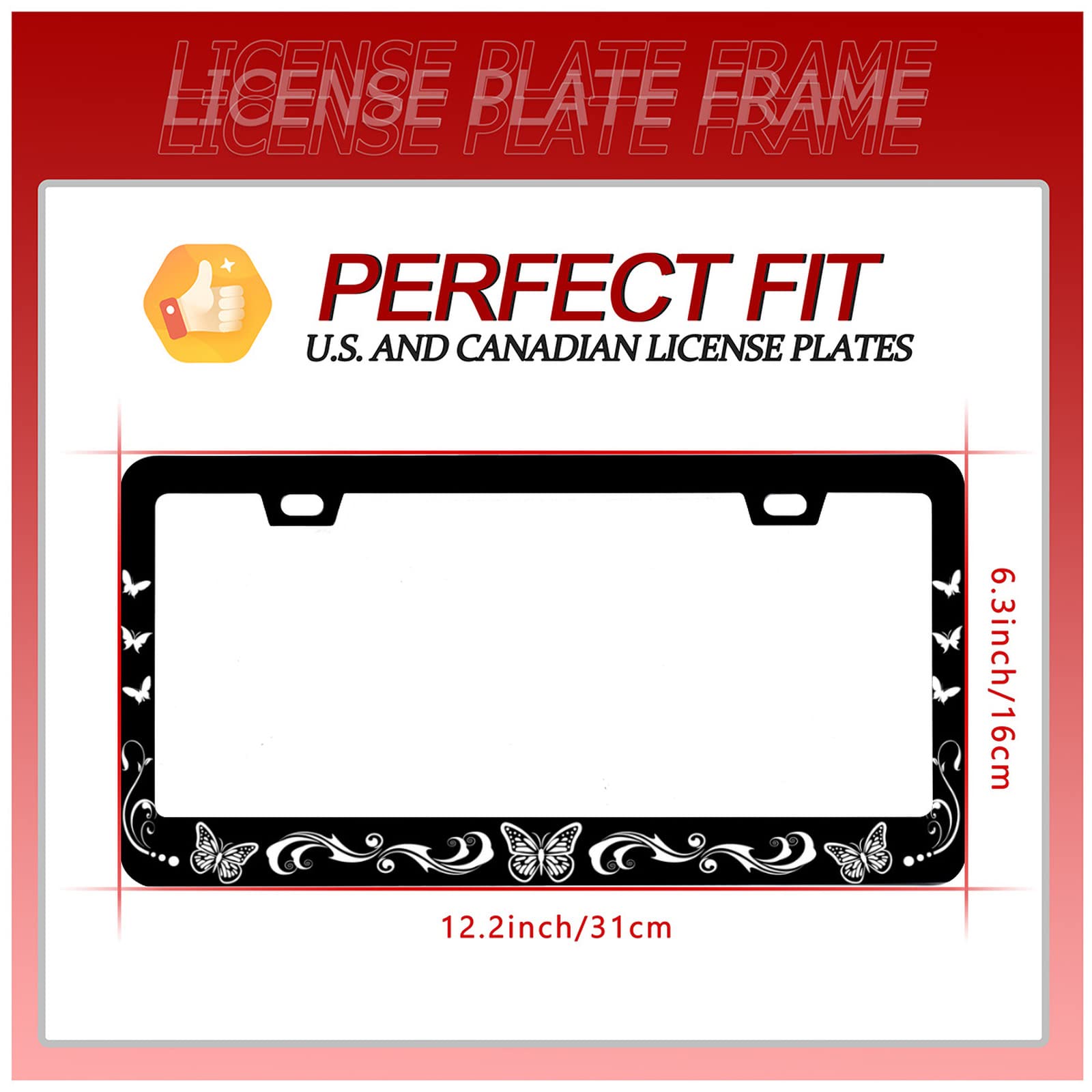 Butterfly License Frame Personalized Butterfly License Plate Set For