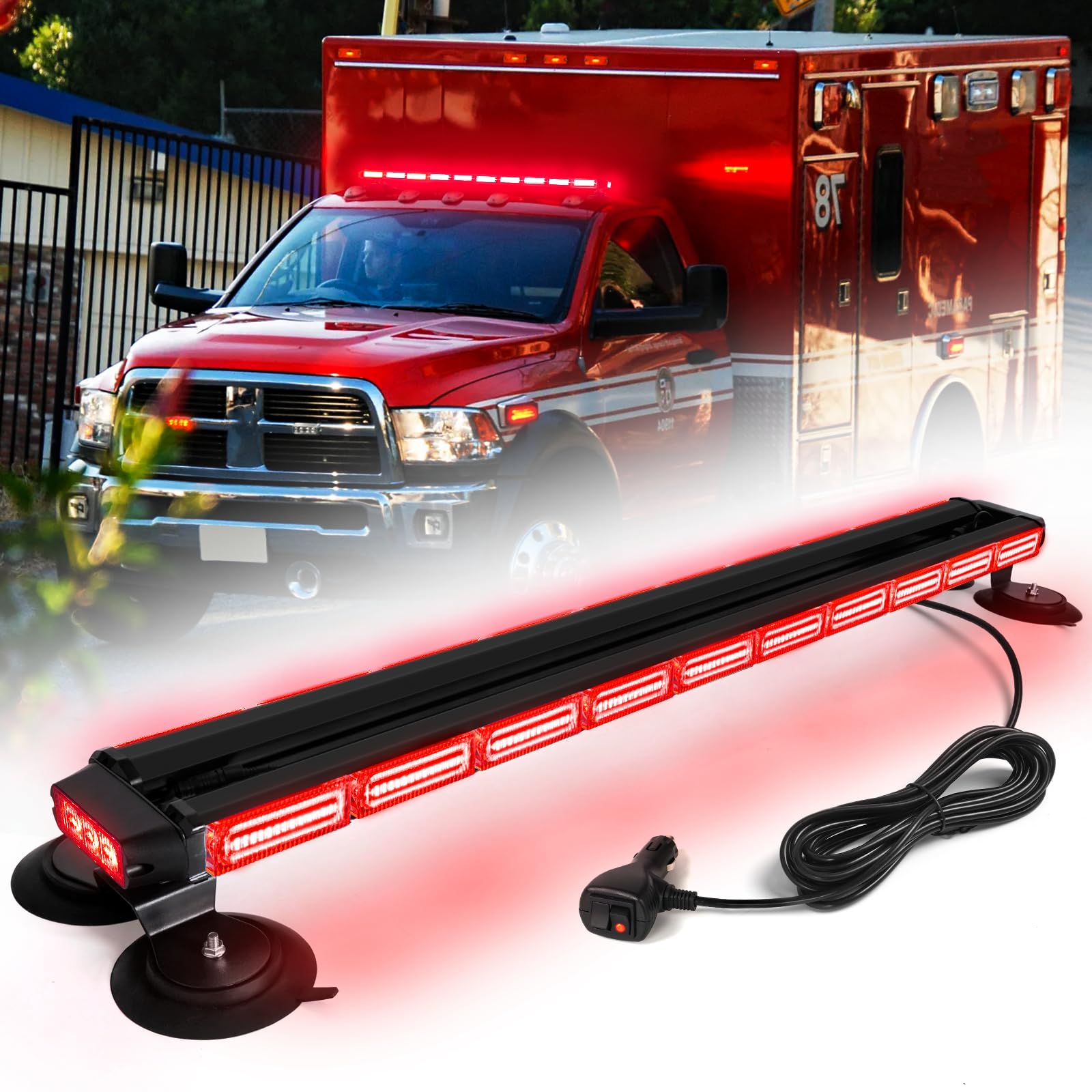 Snapklik.com : 42" 206 LED Rooftop Strobe Flashing Light Bar Double ...