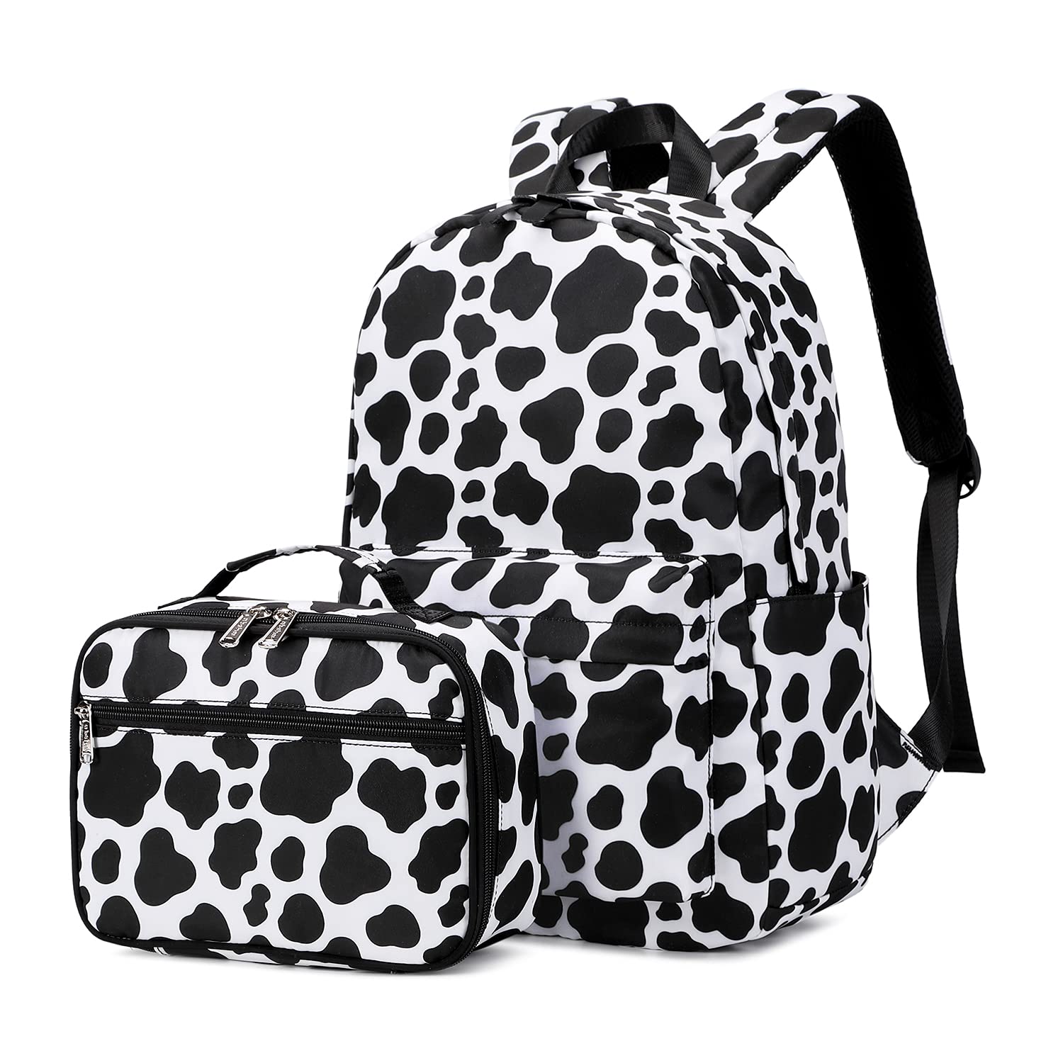 Amazon.com | ecodudo Cow Print Girls Backpack Set for Teens Backpacks ...