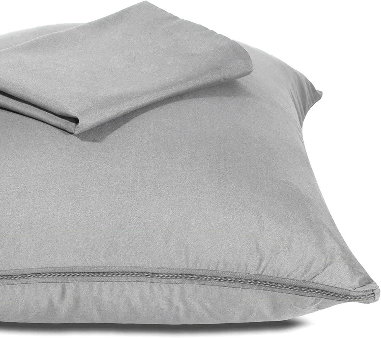 Amazon.com: Micropuff Pillow Protectors with Zipper King Size Gray ...