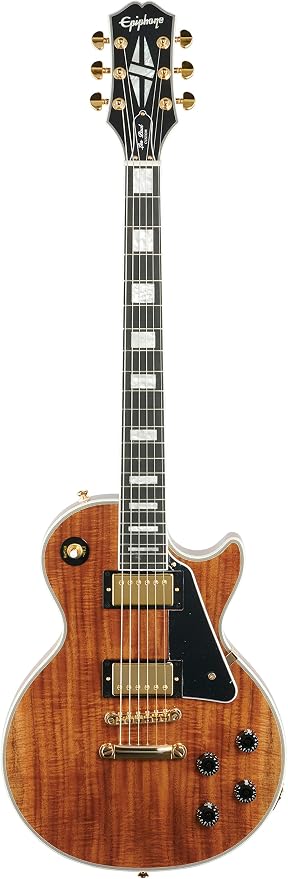 Amazon.com: Epiphone Les Paul Custom (Koa Natural) : Musical Instruments
