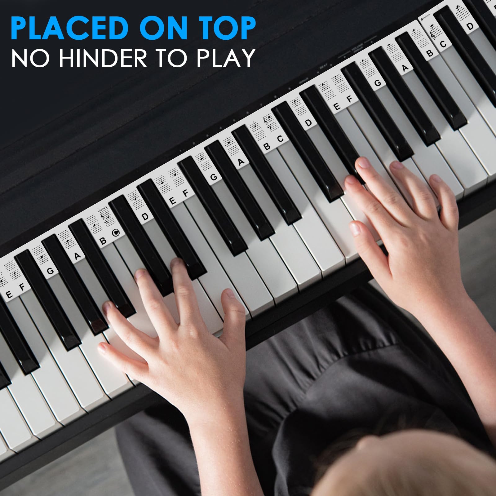 Snapklik.com : BROTOU Removable Piano Keyboard Stickers, 88/61 Key Full ...