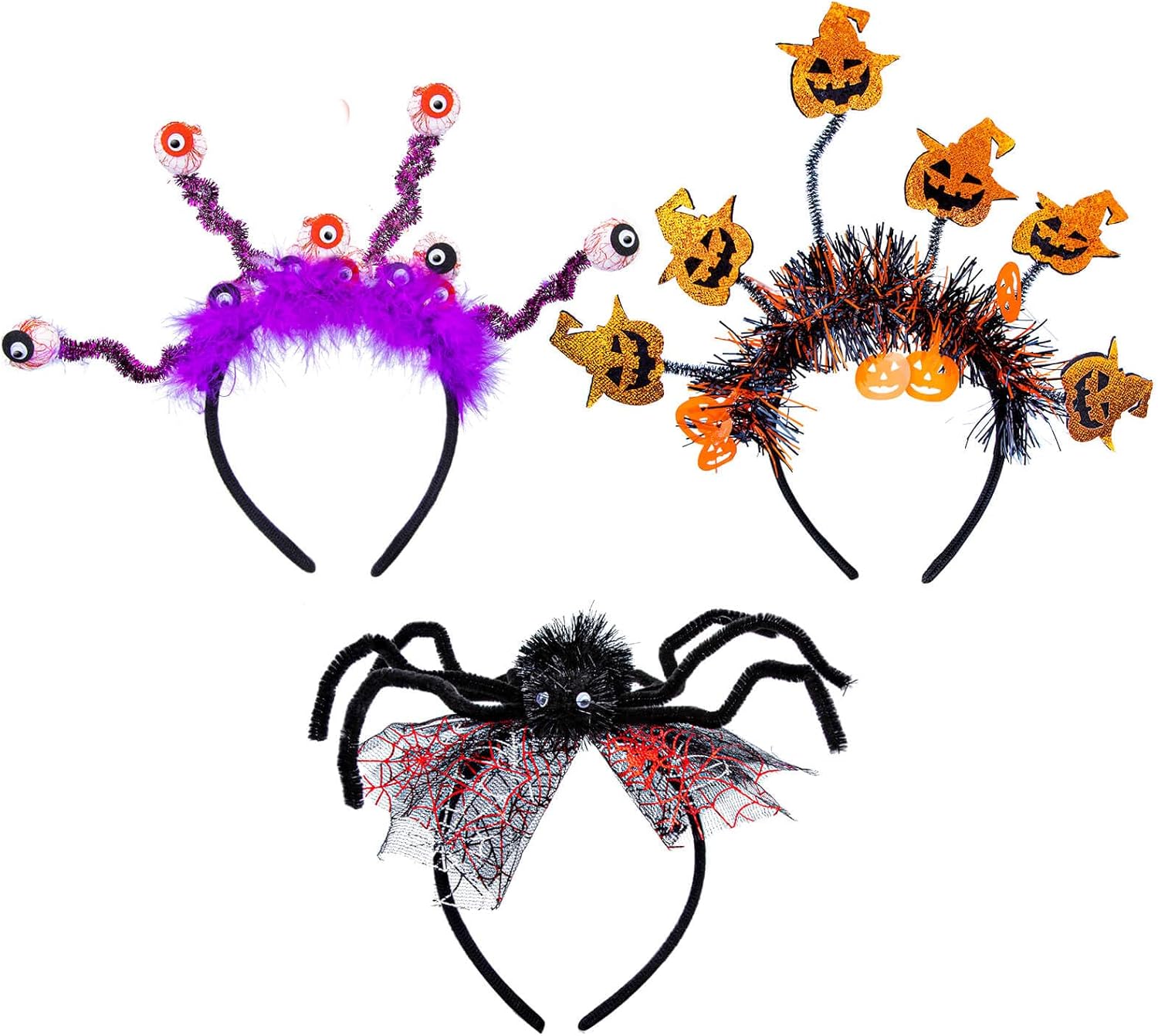 Amazon.com: Genuvi Halloween Headbands for Women Girls 3PCS Halloween ...