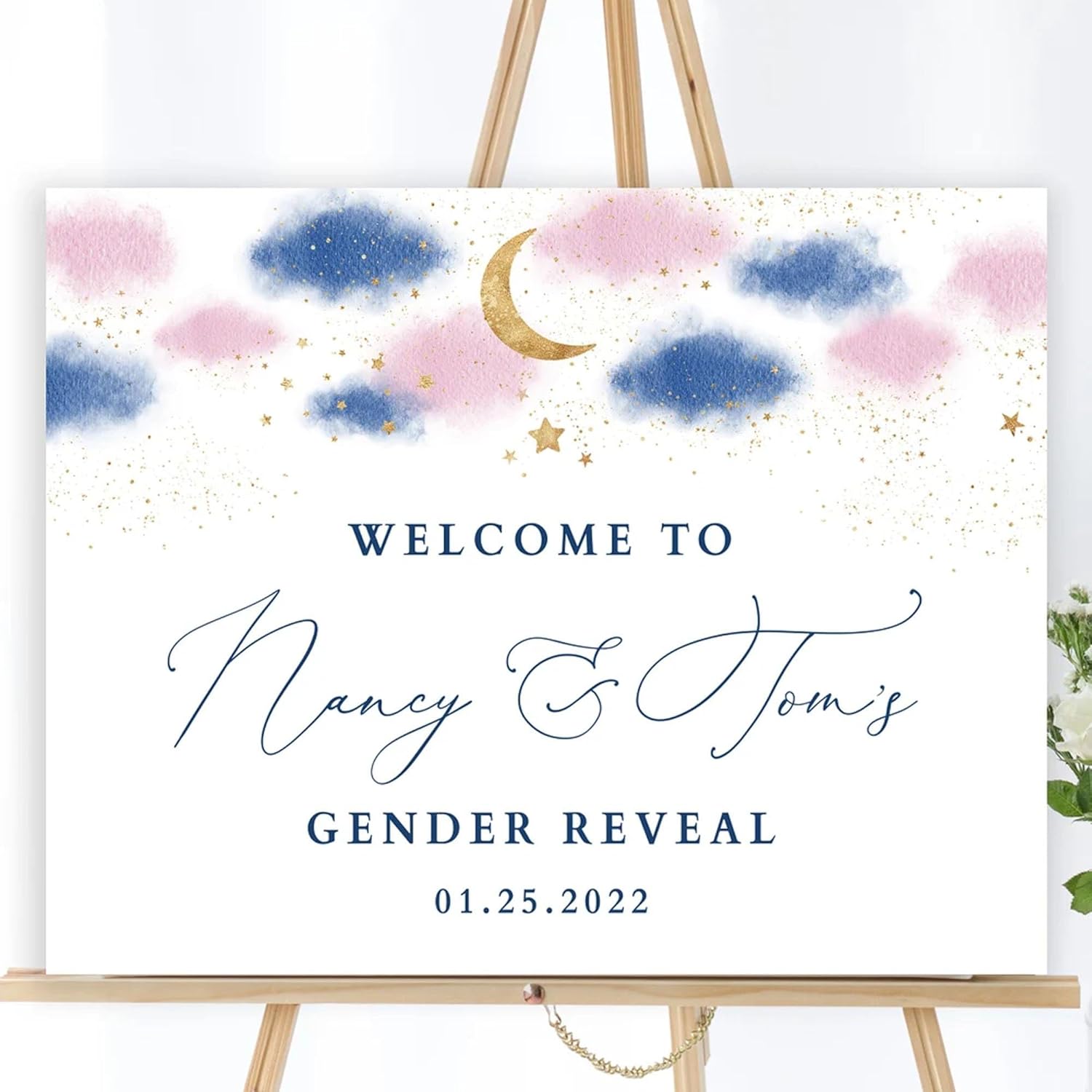 Amazon.com: Gender Reveal Welcome Sign, He Or She Gender Reveal Signs ...