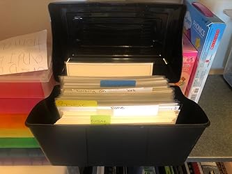 Amazon.com : 1InTheOffice Index Card Box 5x8 Index Card Holder, 400 ...