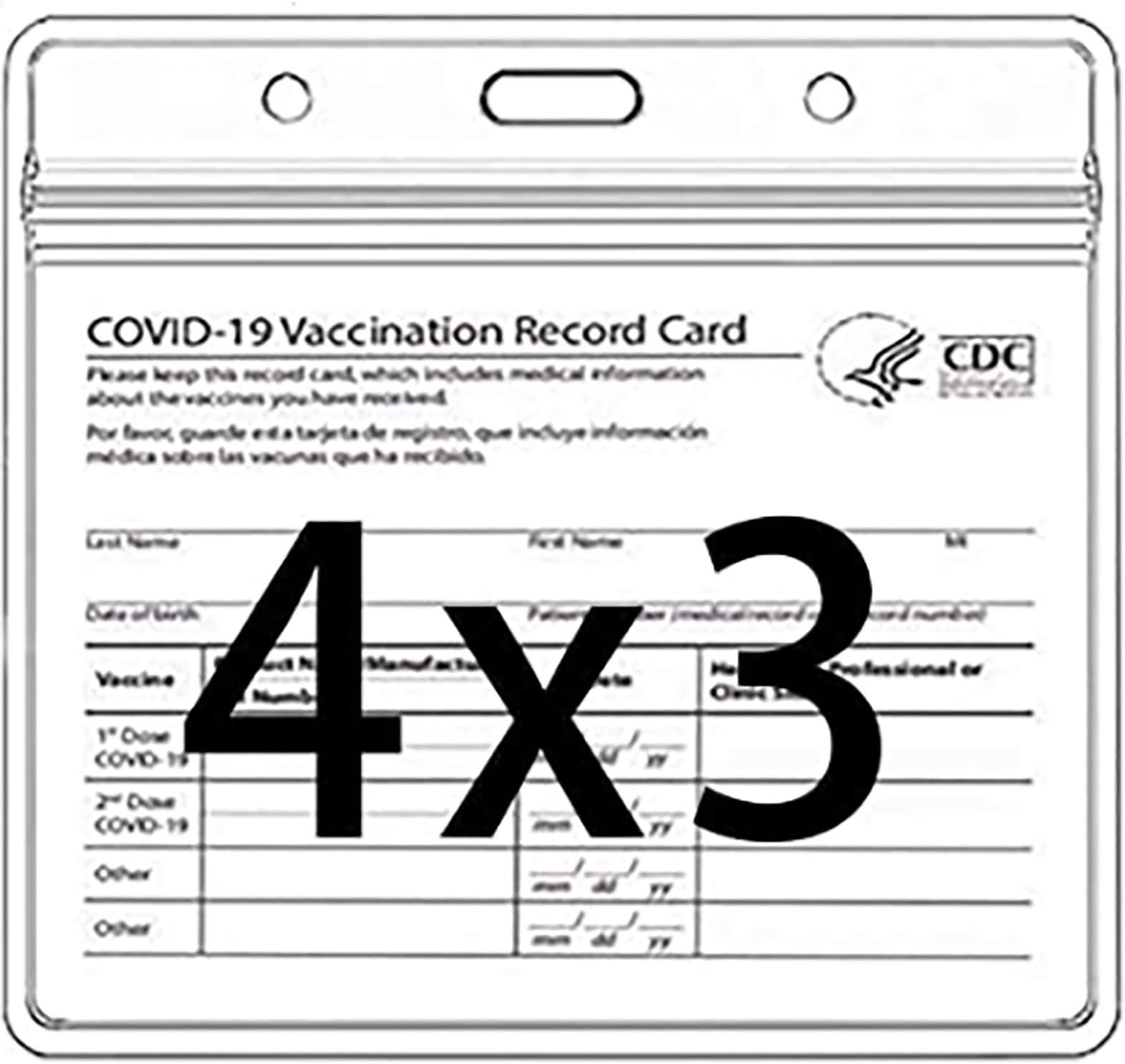 Amazon.com : CDC Vaccination Card Protector 4 X 3 Inches Immunization ...