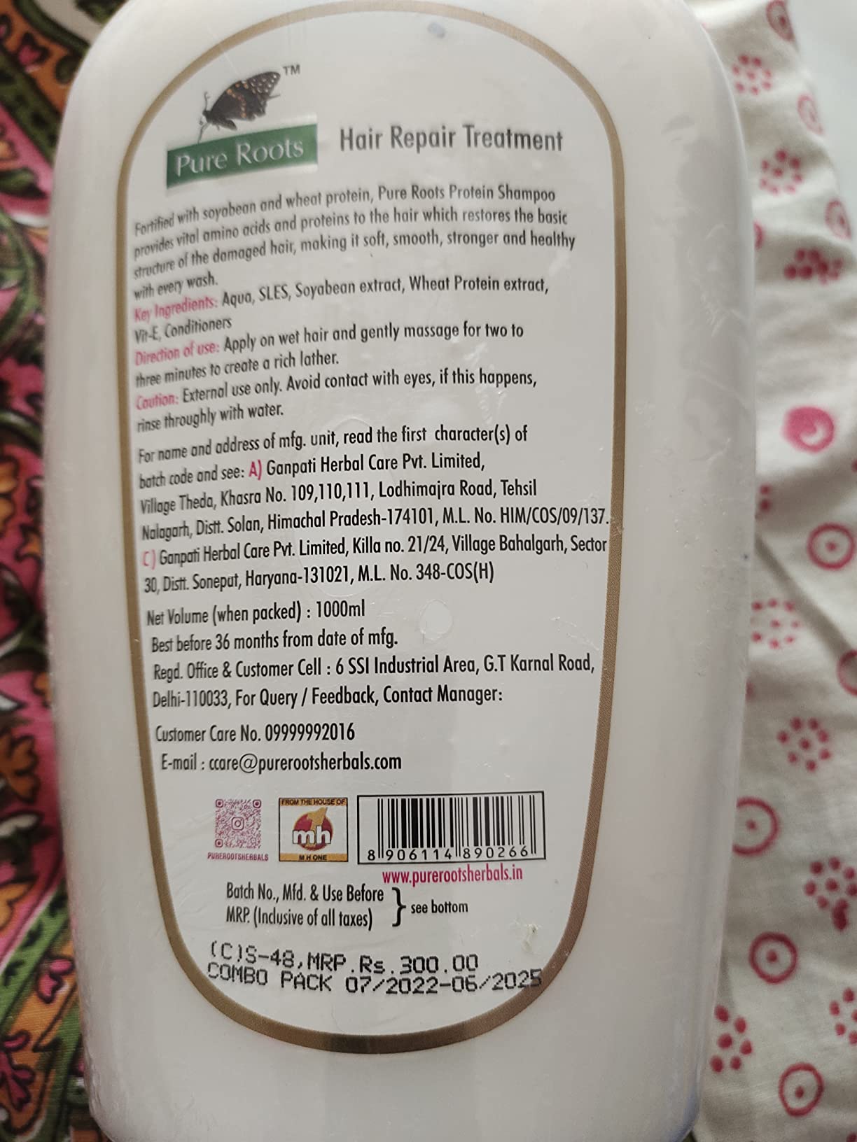 Buy Pure Roots Protein Shampoo, 1 L with Face Wash Online at Low Prices ...