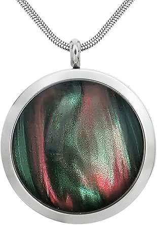 Amazon.com: Aurora Borealis Glass Keepsake Locket Necklace, Urn Jewelry ...