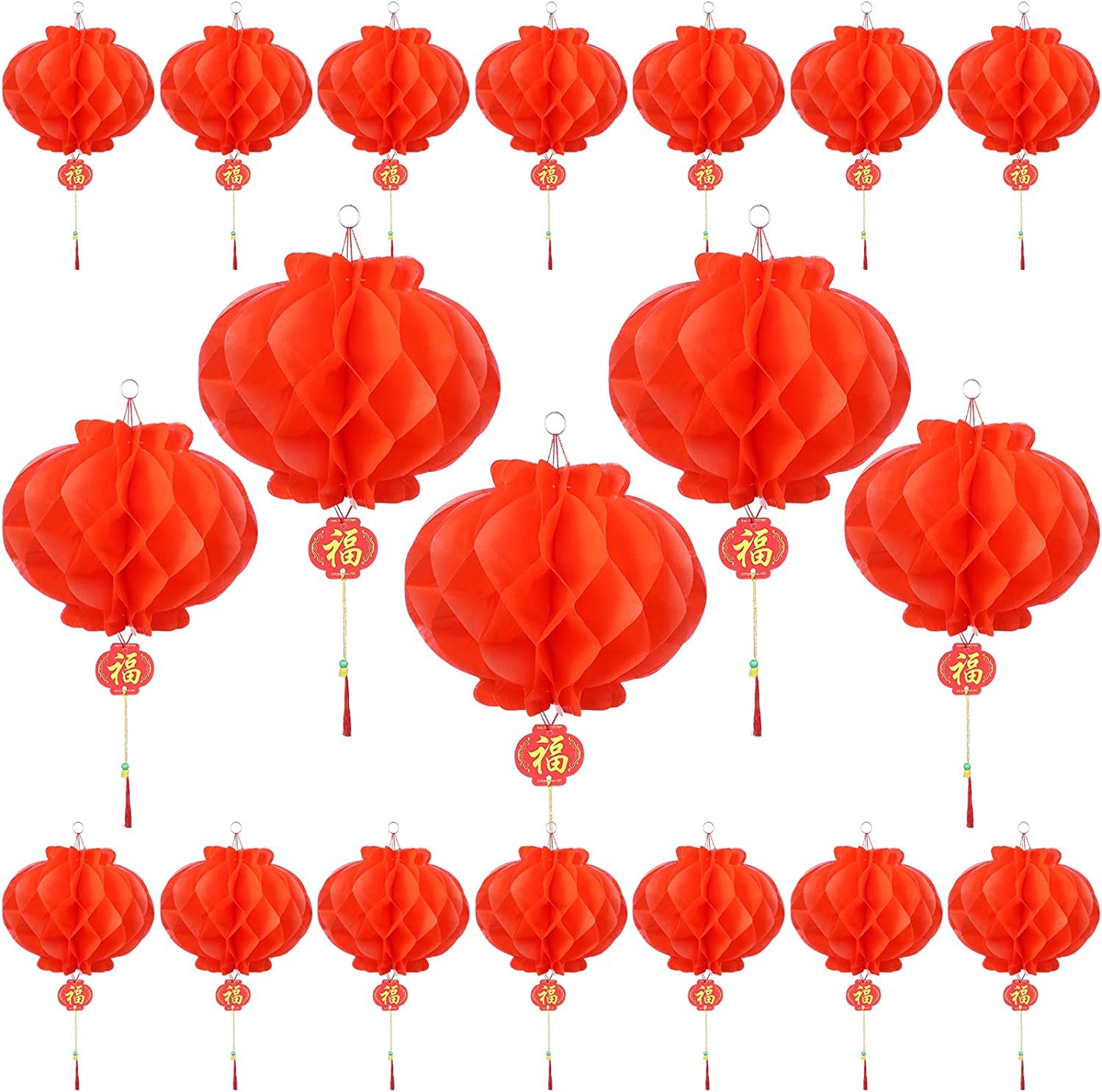 20 Pieces 10 Inch Chinese Red Paper Lanterns Festival Decorations for ...