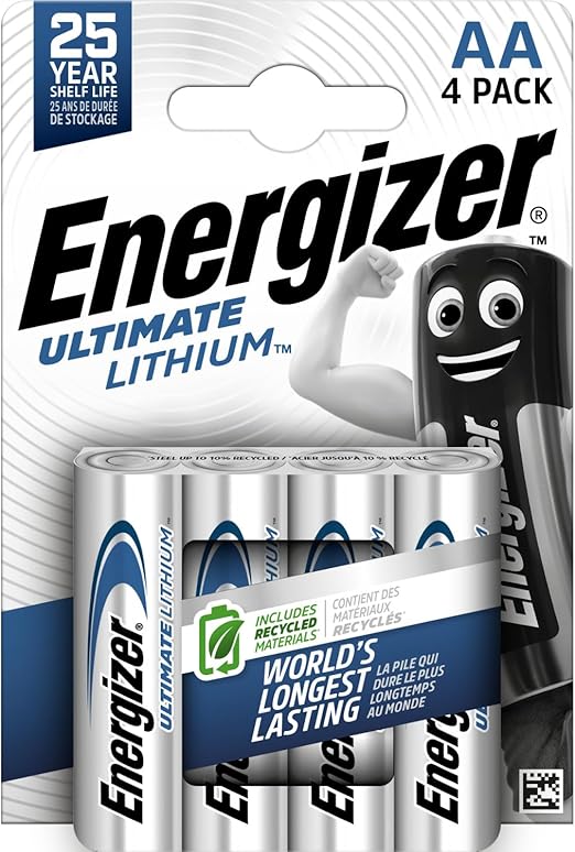 Energizer AA Batteries, Ultimate Lithium, 4 Pack Double A Battery Pack ...