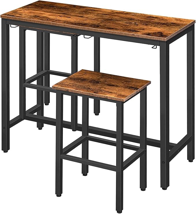 Amazon.com - HOOBRO Bar Table Set, Pub Tables Bar Height with Stools ...