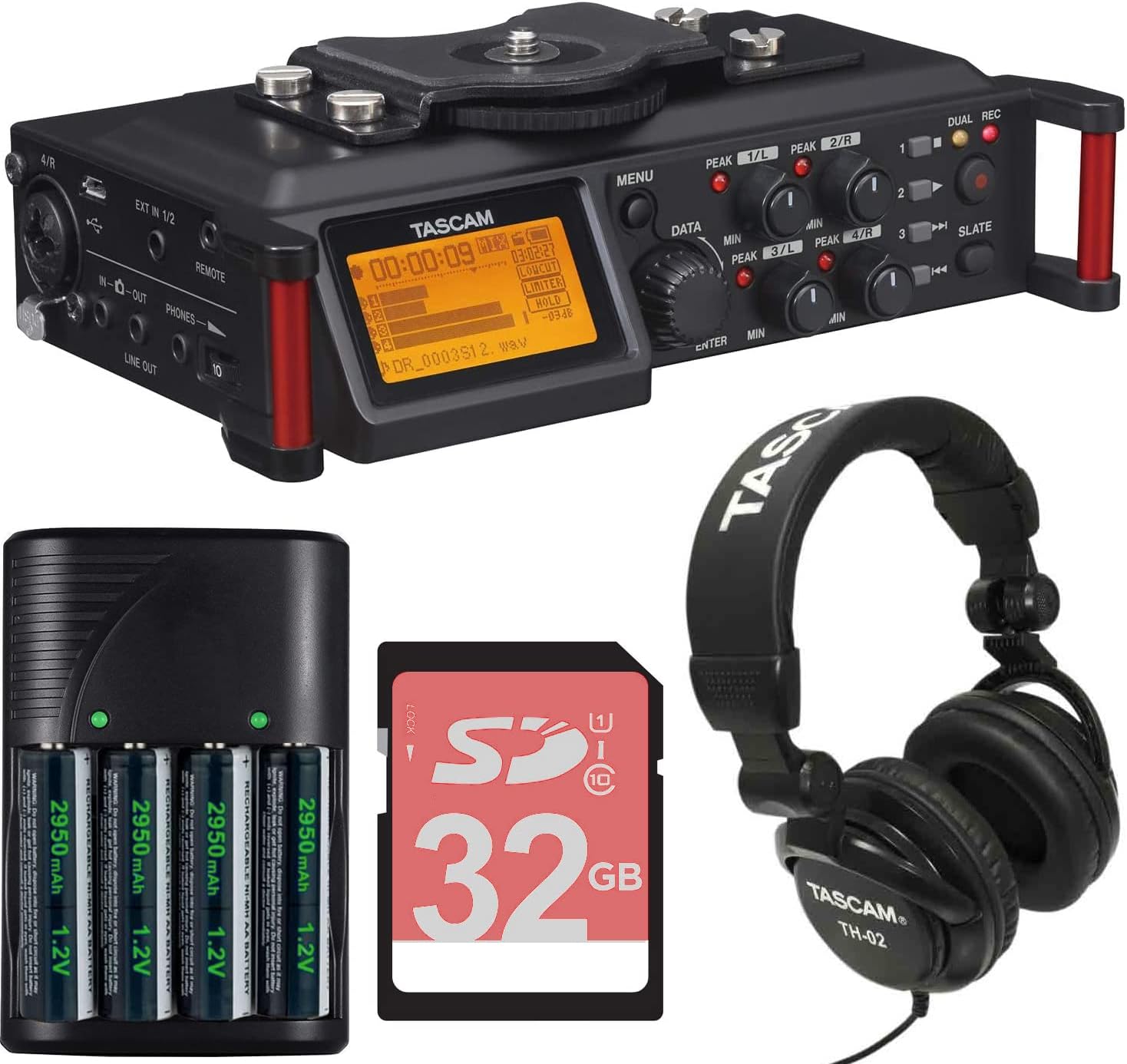 Amazon.com: Tascam Portable Recorder for DSLR (DR-70D) + 32GB SDHC ...