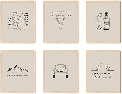 Amazon.com: TwoDays Western Posters, Country Music Inspired Room Decor ...