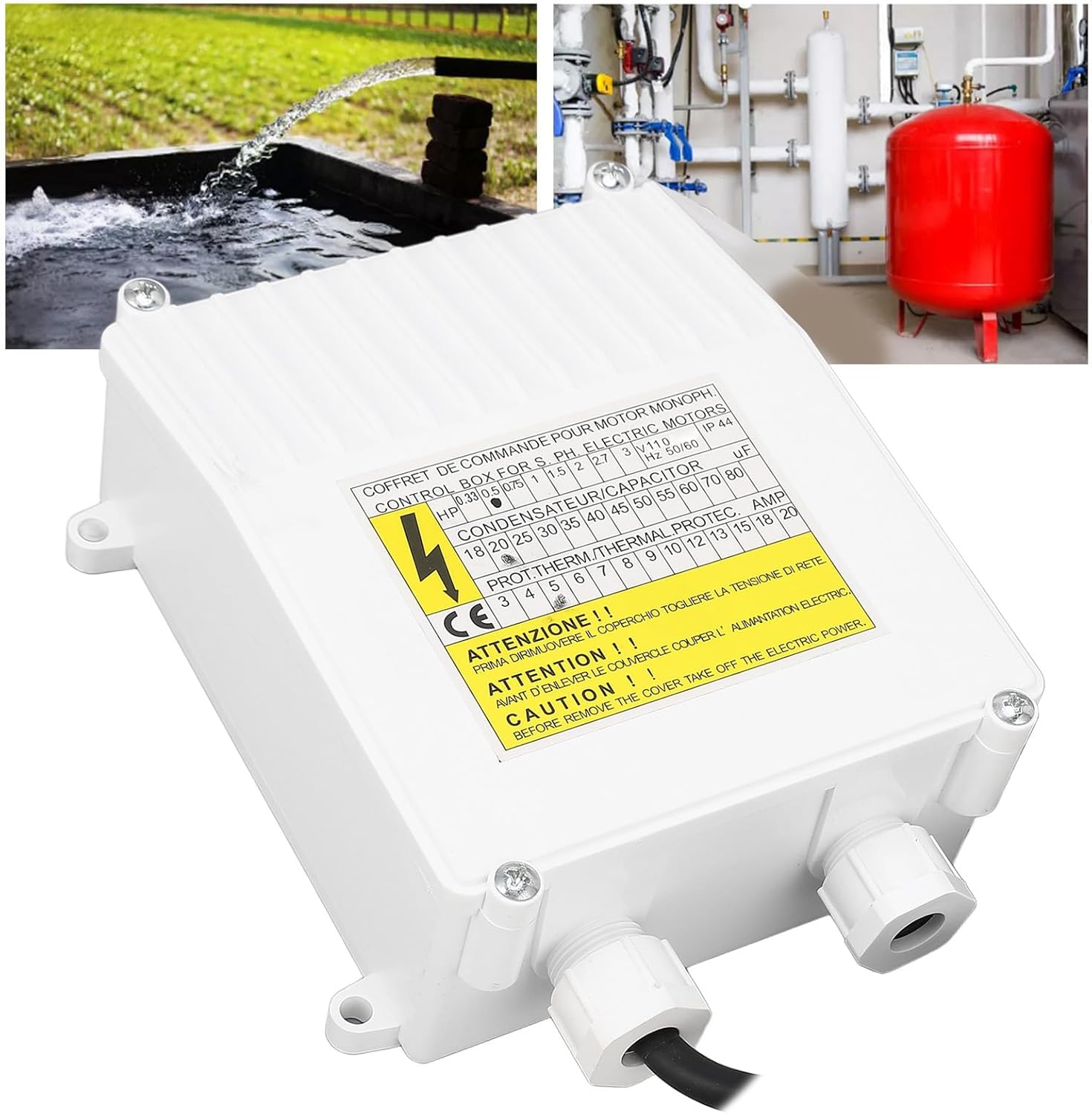 YOUTHINK Well Pump Control Box, 370W 0.5HP Submersible Pump External ...