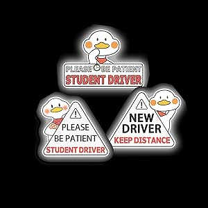Amazon.com - 3 Pcs Funny Student Driver Sticker High Reflective for Car ...