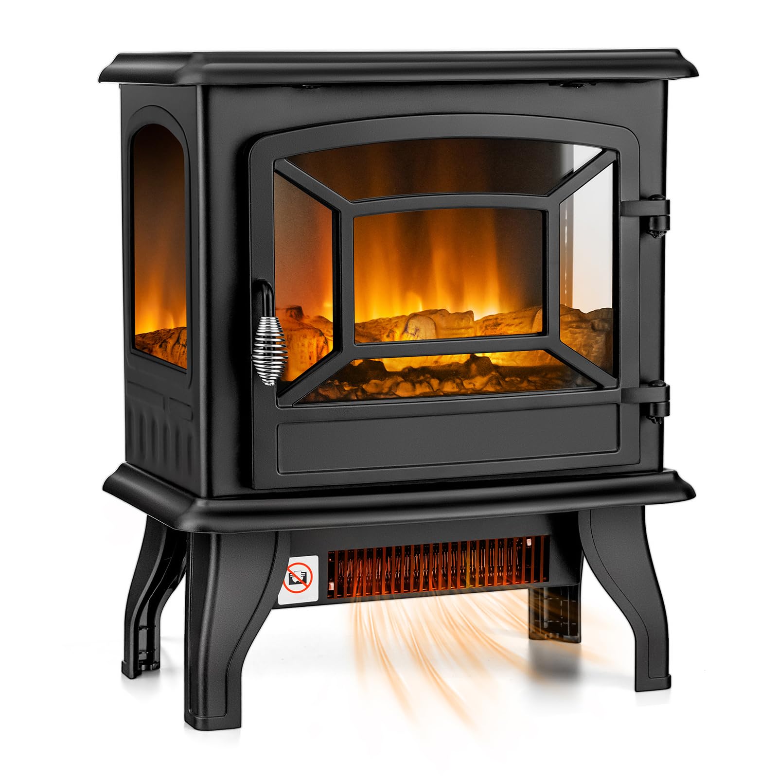 DORTALA Electric Fireplace Stove, 4777 BTU Freestanding Fireplace with ...