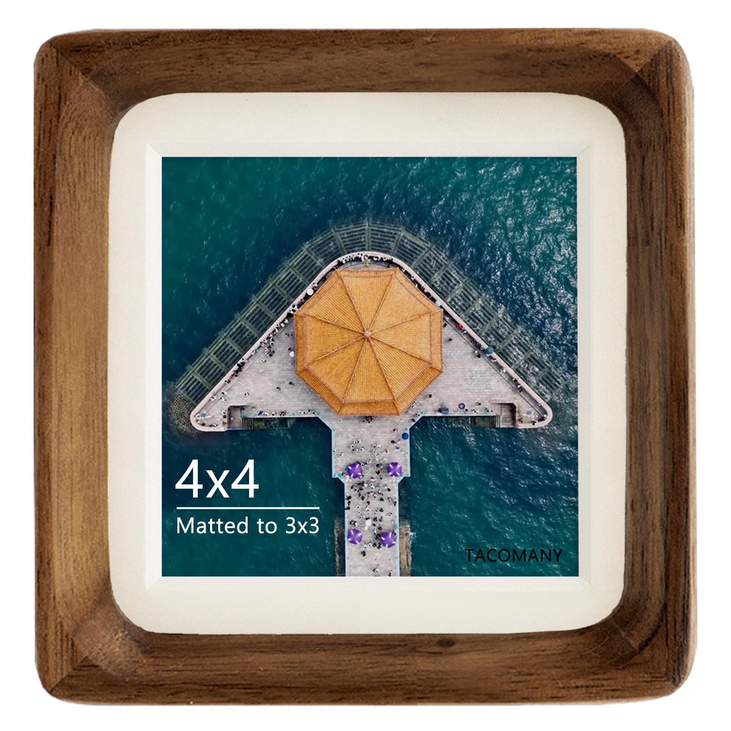 Amazon.com - Handcrafted Natural Wood Picture Frame with Mat for Wall ...