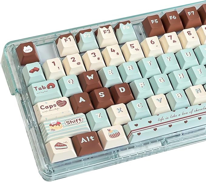 Amazon.com: COOMICKEY PBT Keycaps, Cute Keycaps 60% Percent 152 Keys ...