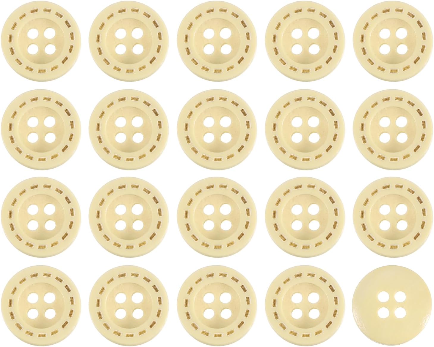 Amazon.com: uxcell 100Pcs Wooden Buttons, 15mm 4 Hole Round Wood Button ...