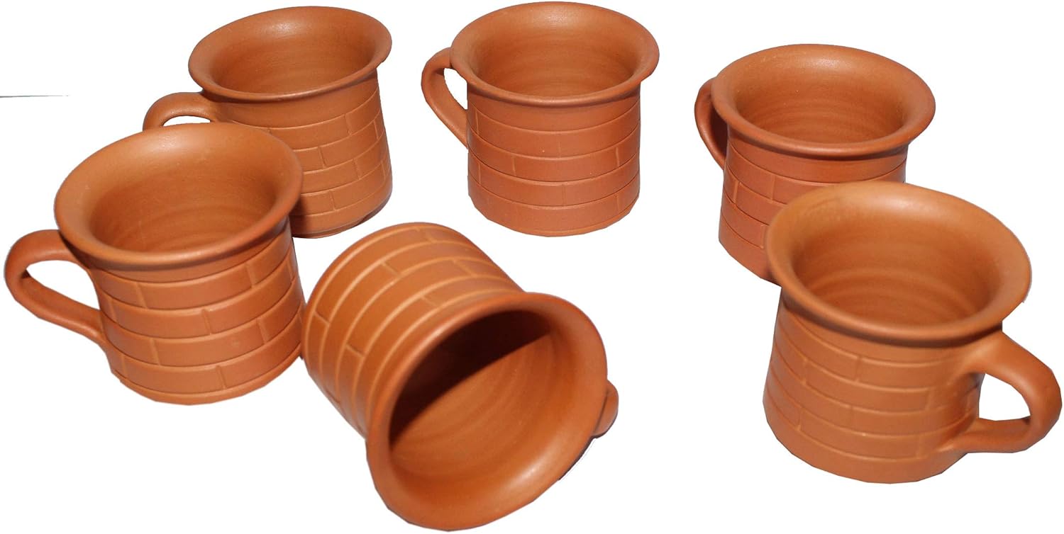 Amazon.com | Odishabazaar Ceramic Kulhar Kulhad Cups Traditional Indian ...