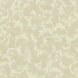 Fairwinds Studios 292-80508 White Tonal Scroll Wallpaper - Amazon.com