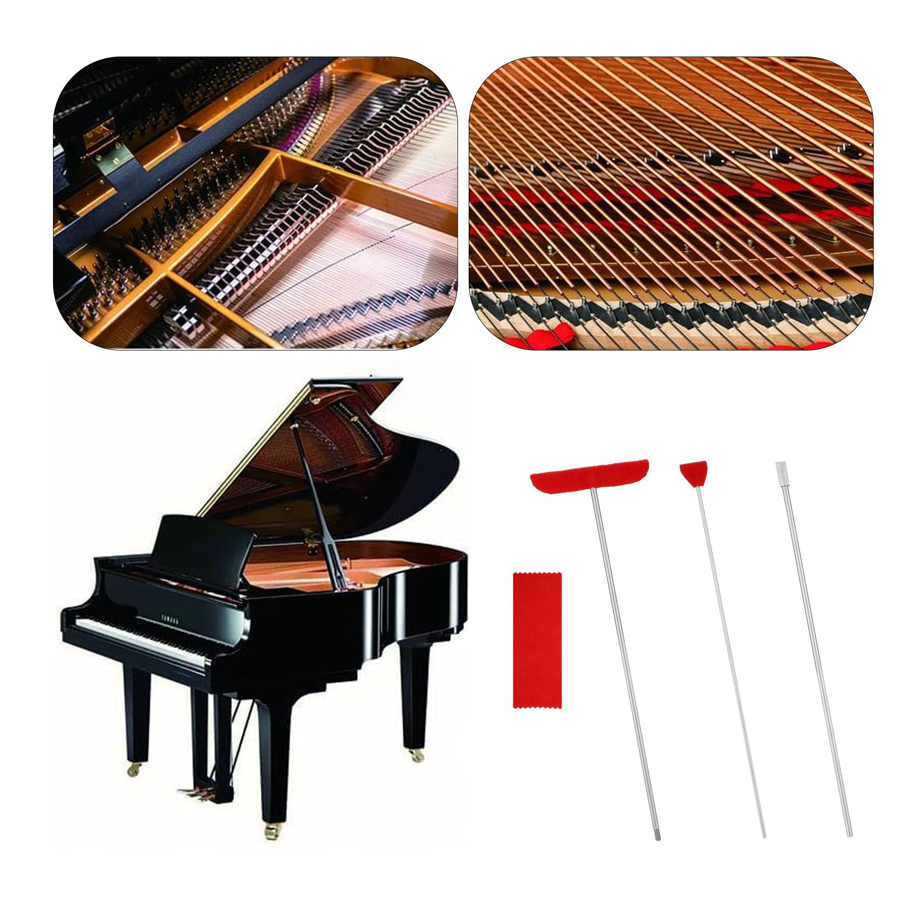 Grand Piano Soundboard Cleaner Piano Soundboard Cleaning Kit - 4-Piece ...