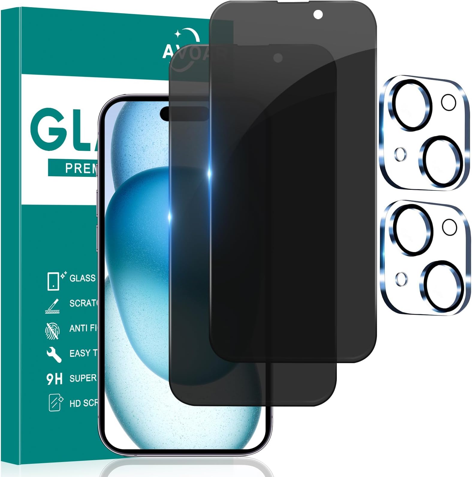 Amazon.com: IMBZBK 4 Pack Privacy Screen Protector for iPhone 15 ...