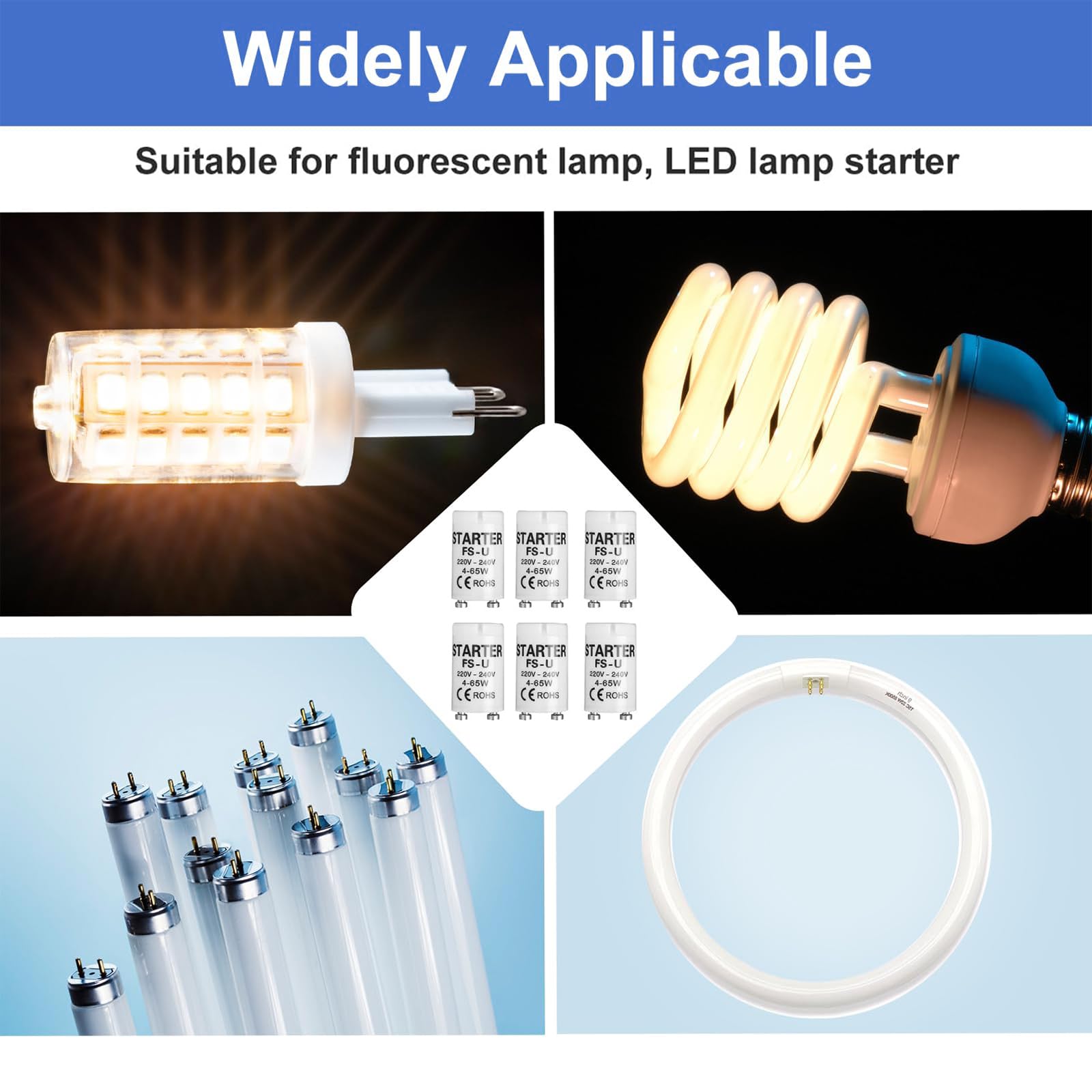 Types Of Fluorescent Light Starters RS PRO, Electronic Fluorescent