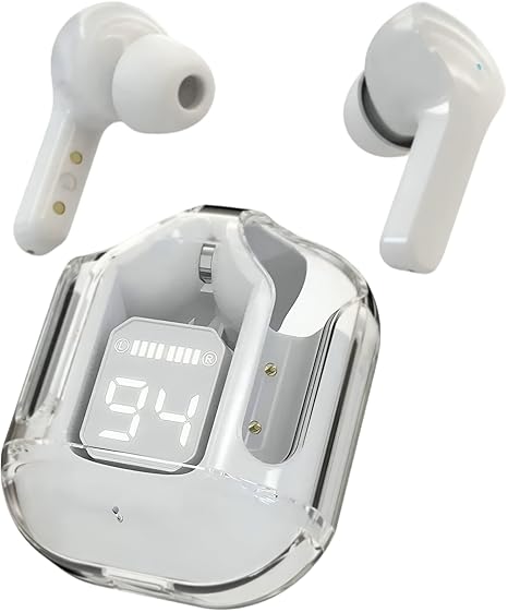 Ultrapods Max Wireless 5.3 Bluetooth Earbuds with Display, Transparent ...