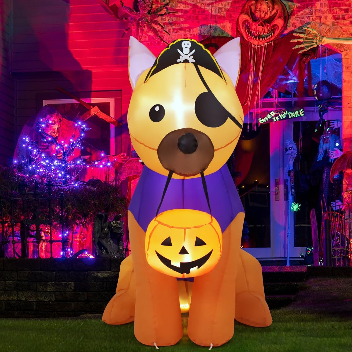 Amazon.com: GOOSH 5FT Halloween Inflatable Dog and 6FT Halloween ...