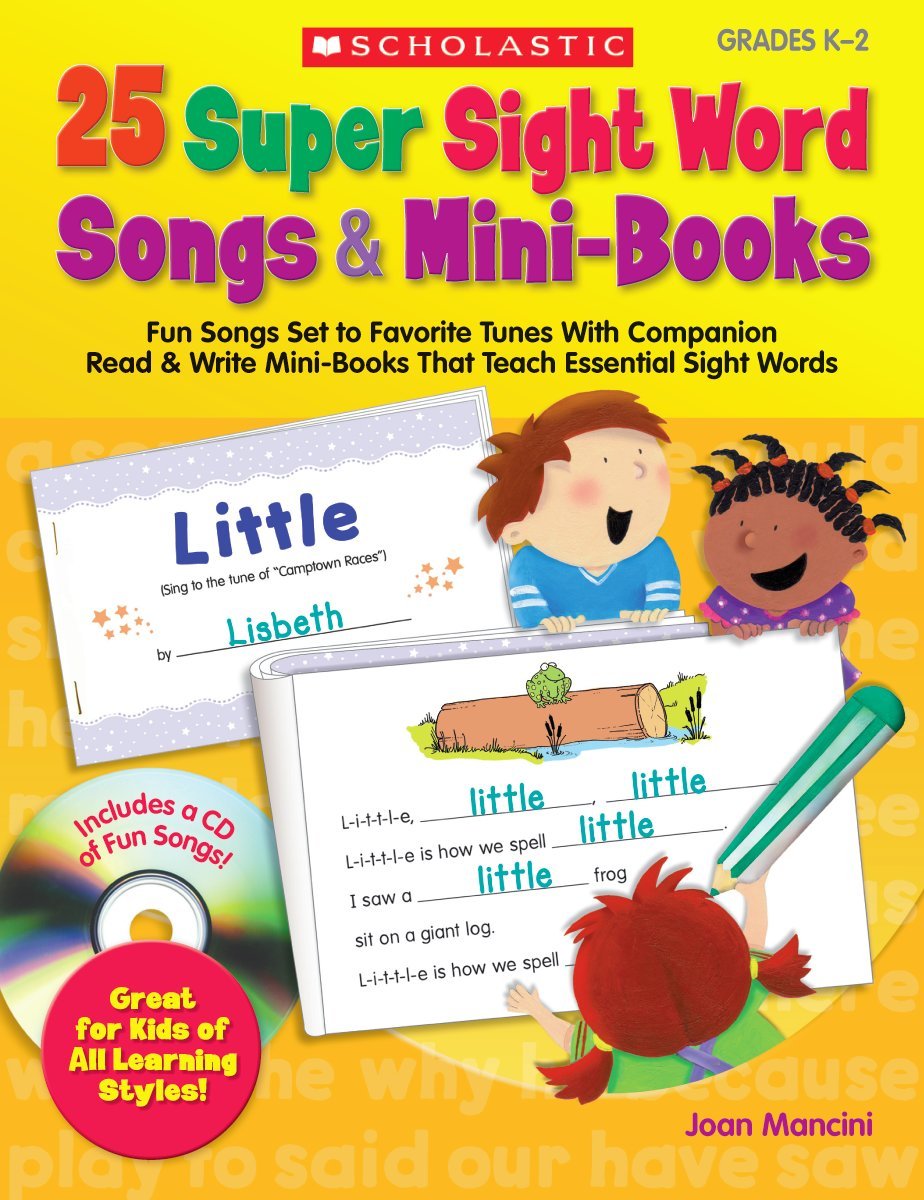 Amazon.com: 25 Super Sight Word Songs & Mini-Books: Fun Songs Set to ...