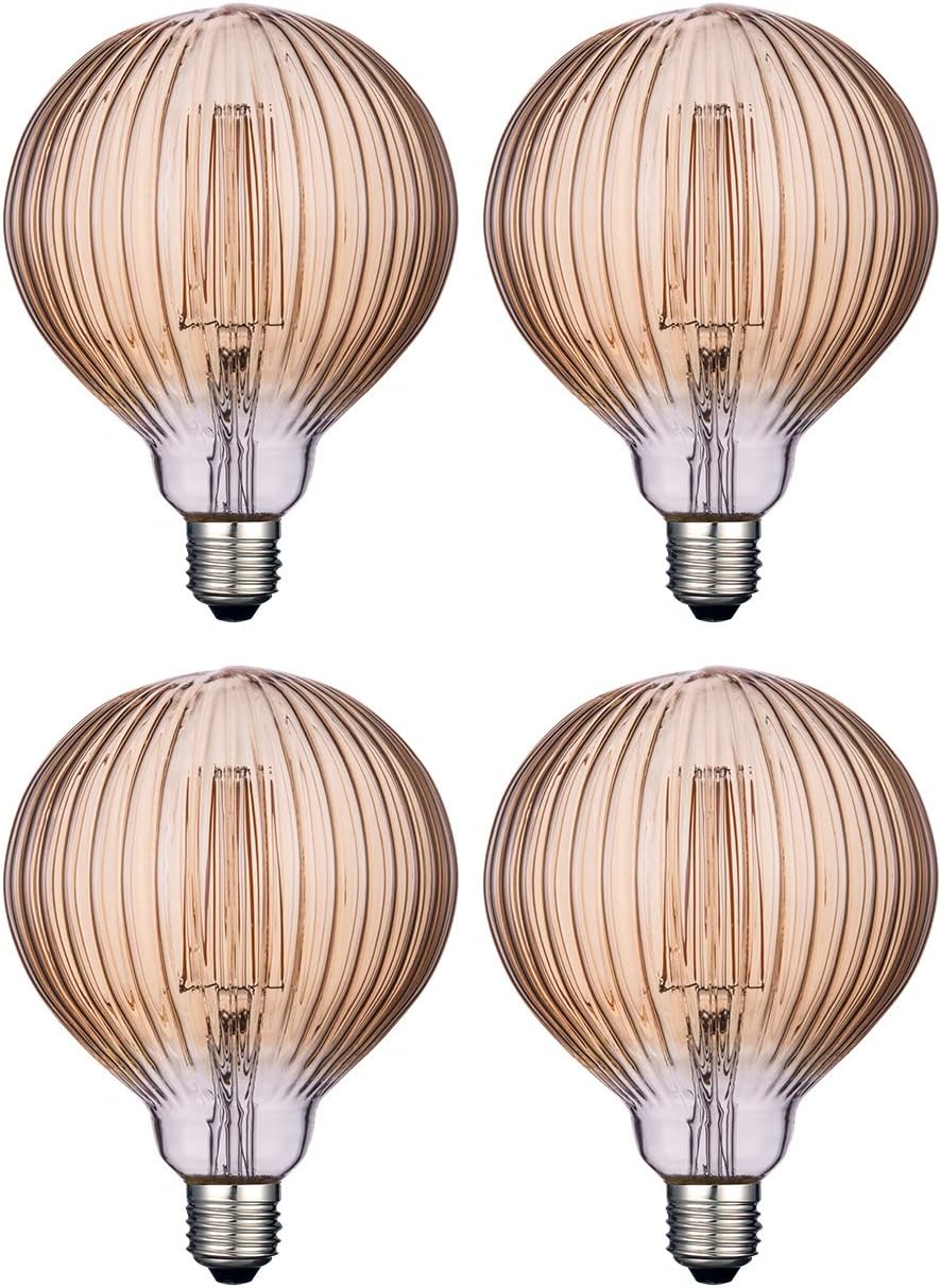 Harwez Light Bulbs, 4W Dimmable Decorative Large Unique Amber Globe ...