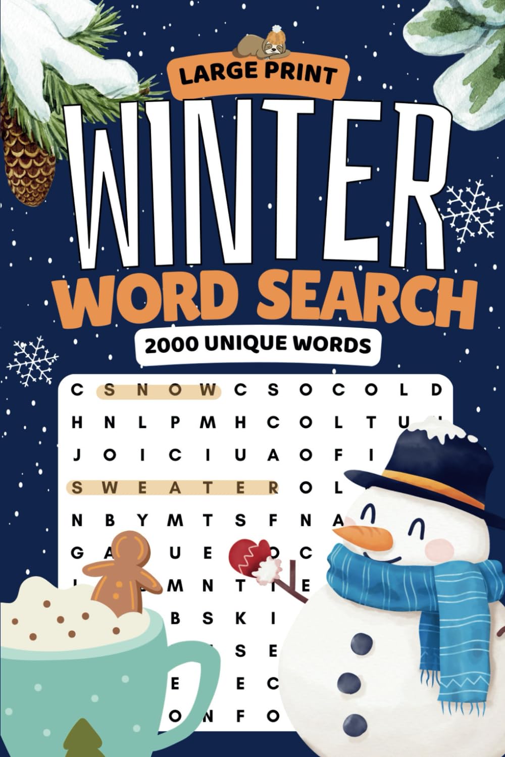 Winter Word Search Book for Adults Large Print: 100 Winter Puzzles for ...