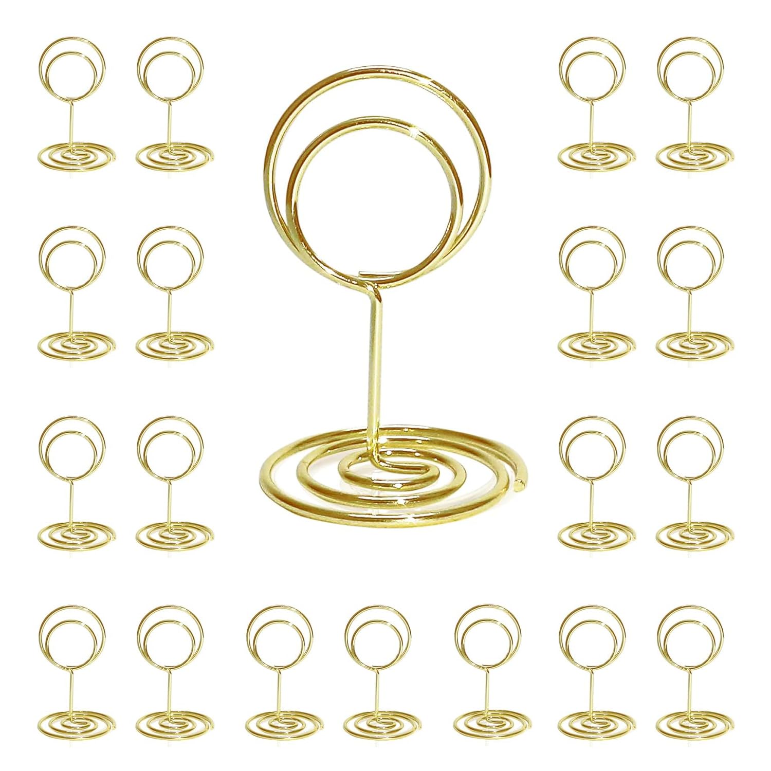 Flaiskytup Place Card Holders Gold 20Pcs Metal Card Table Display Stand ...