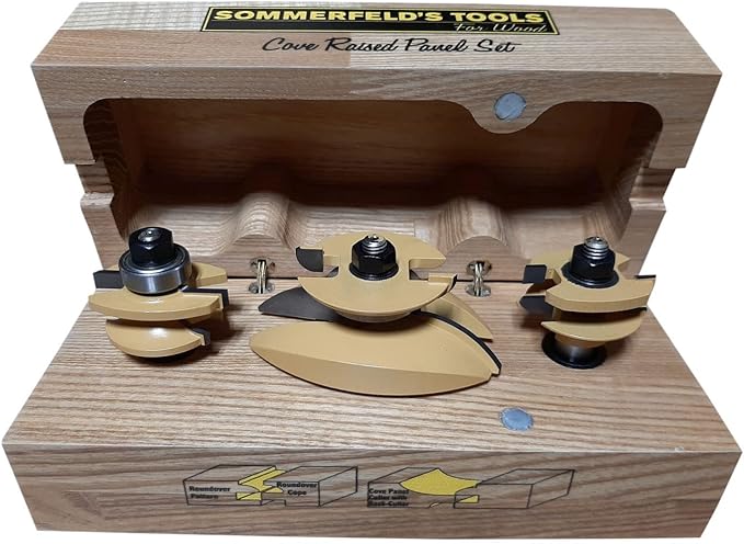 Sommerfeld's 3 Piece Woodworking Cove Raised Panel Door Set 1/2-Inch ...