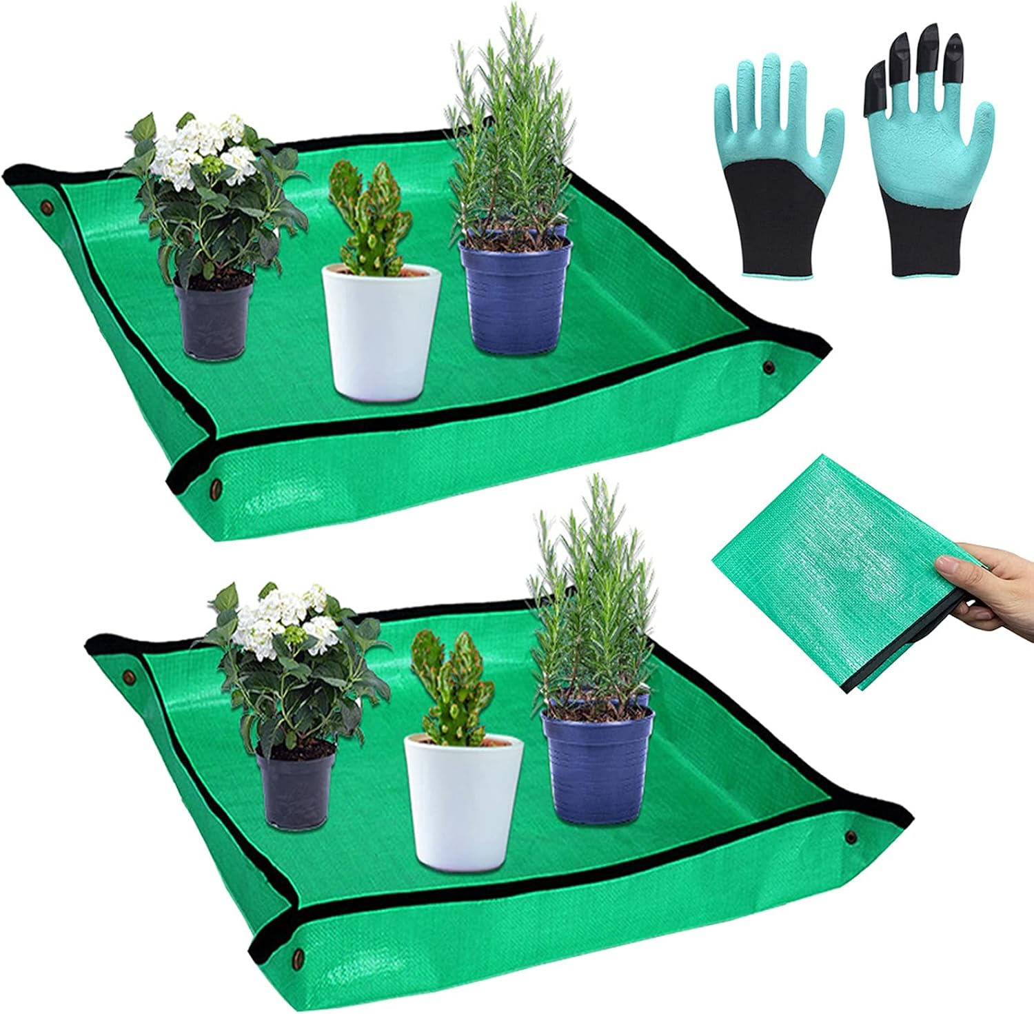 SETHOUS 2PCS Repotting Mat 39in Waterproof Garden Transplanting Mat Kit ...