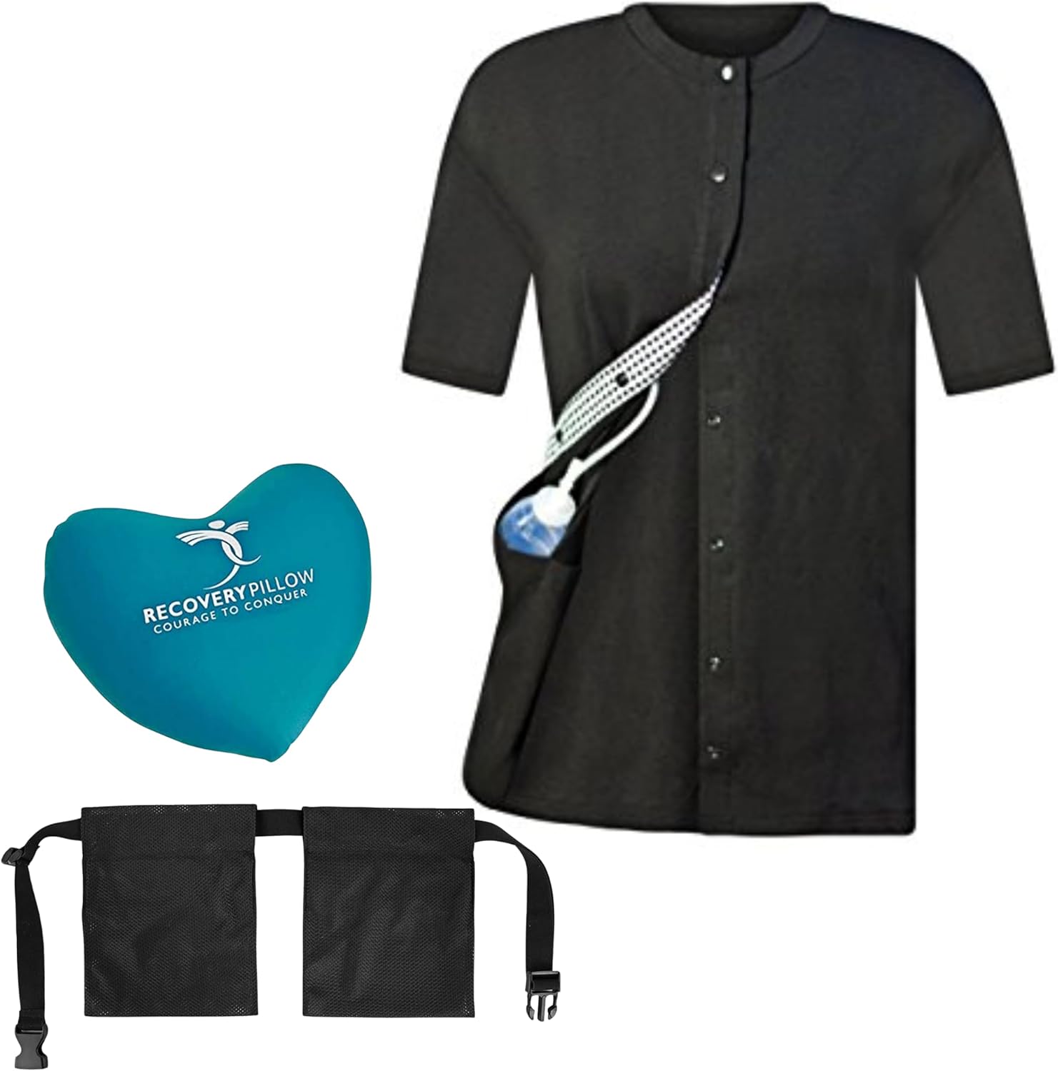 Amazon.com: Post Surgery Mastectomy Shirt with Drain Pockets ...