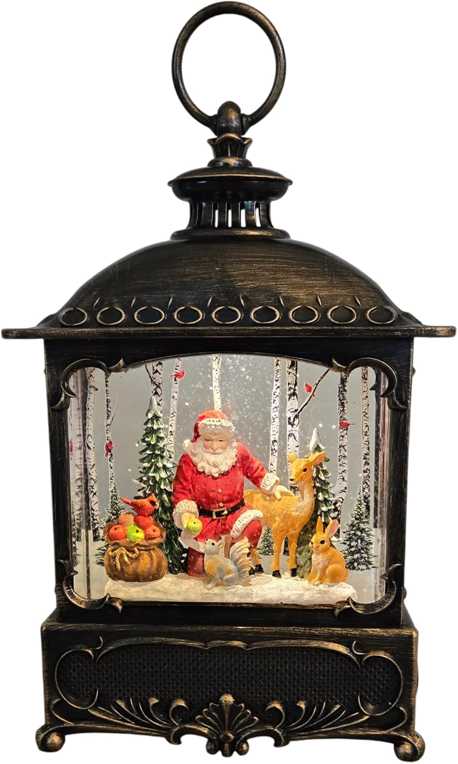 Amazon.com: Gerson International Lighted Christmas Water Lantern Snow ...